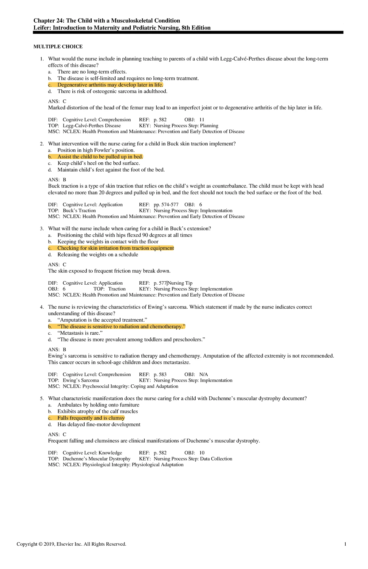 Exam View - Chapter 21 - Chapter 21: The Child’s Experience of Hospitalization Leifer ...