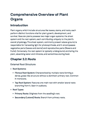 Plant Organs: Basic Structure & Functions (Chapters 3.2-3.4) - Studocu