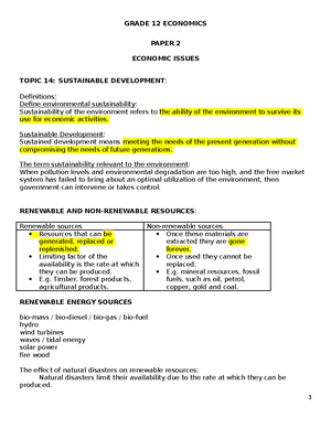 Economics Grade 12 Notes - ECONOMICS GRADE 12 NOTES CONSUMER BUSINESS ...