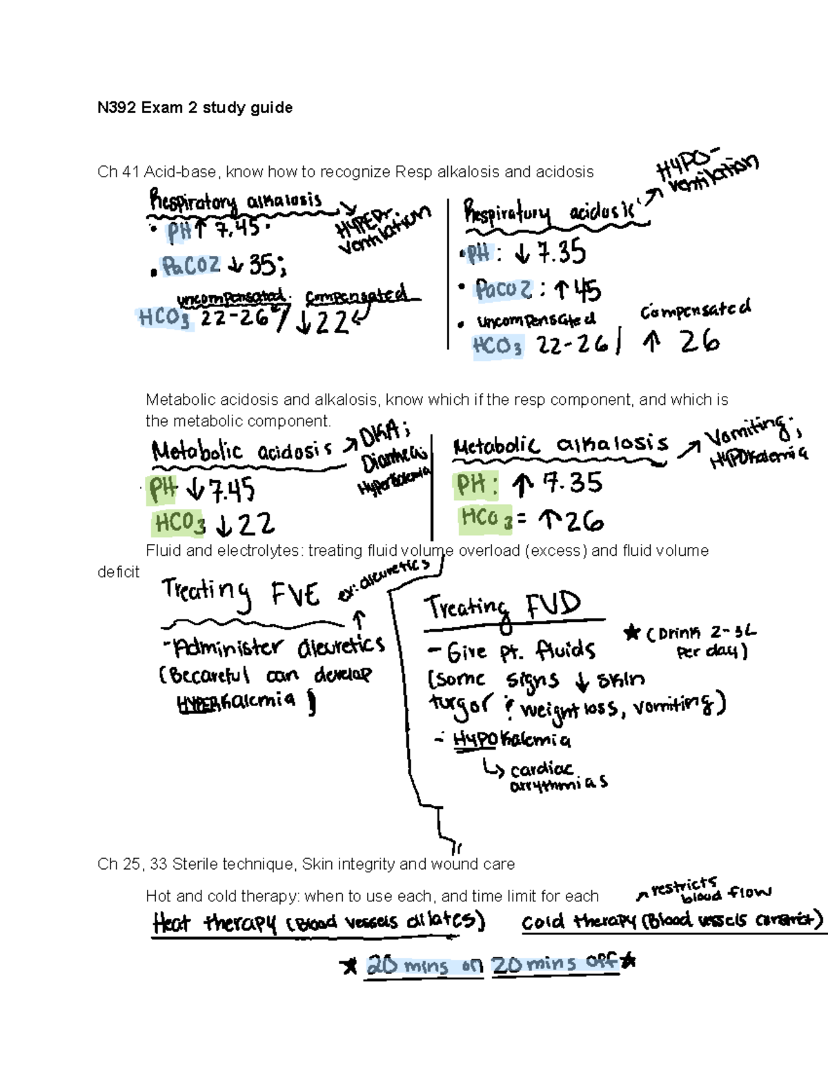 N392 Exam 2 Study Guide: Respiratory & Wound Care Concepts - Studocu