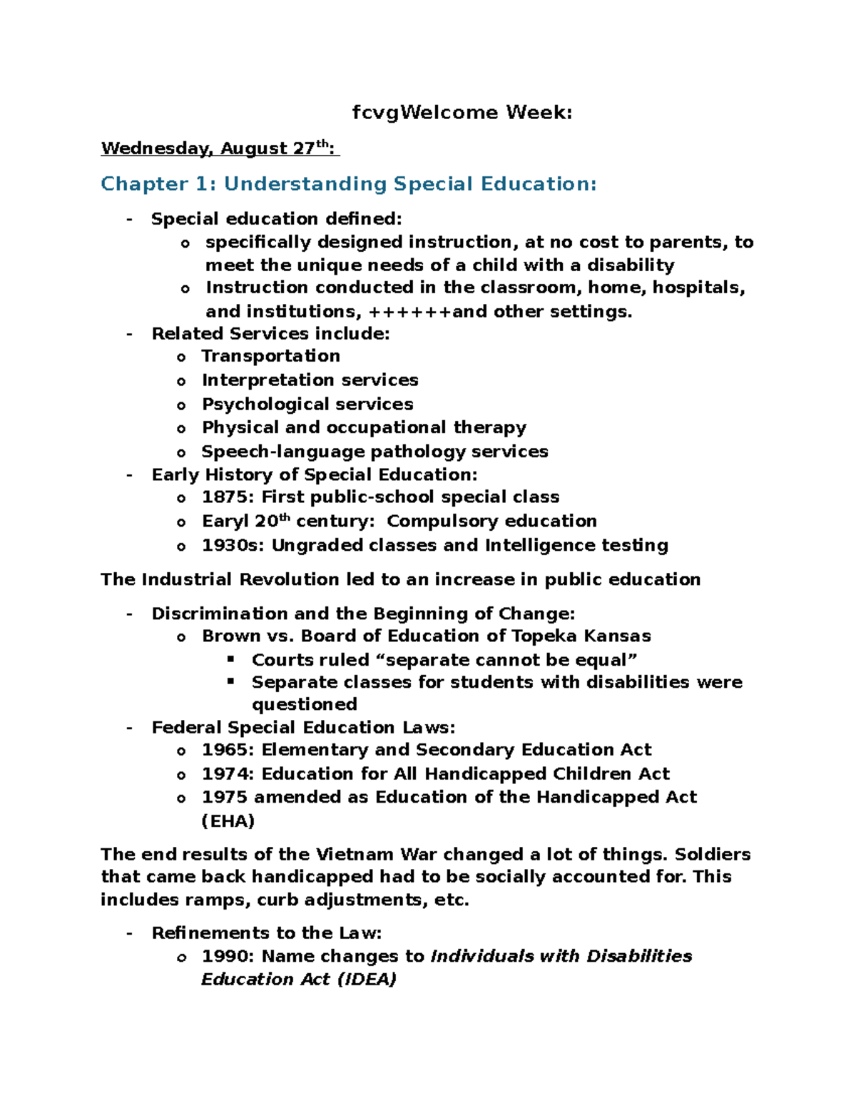 EDSP 308 - Understanding Special Education: Key Concepts and Historical ...