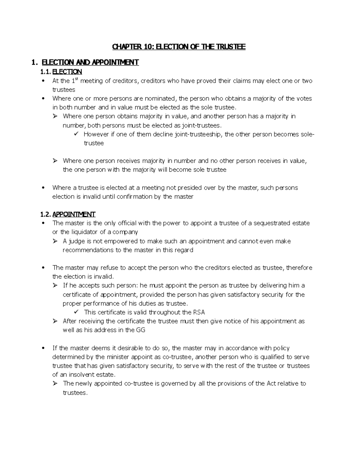 Chapter 10: Appointment & Election of Trustee - Key Concepts Explained ...