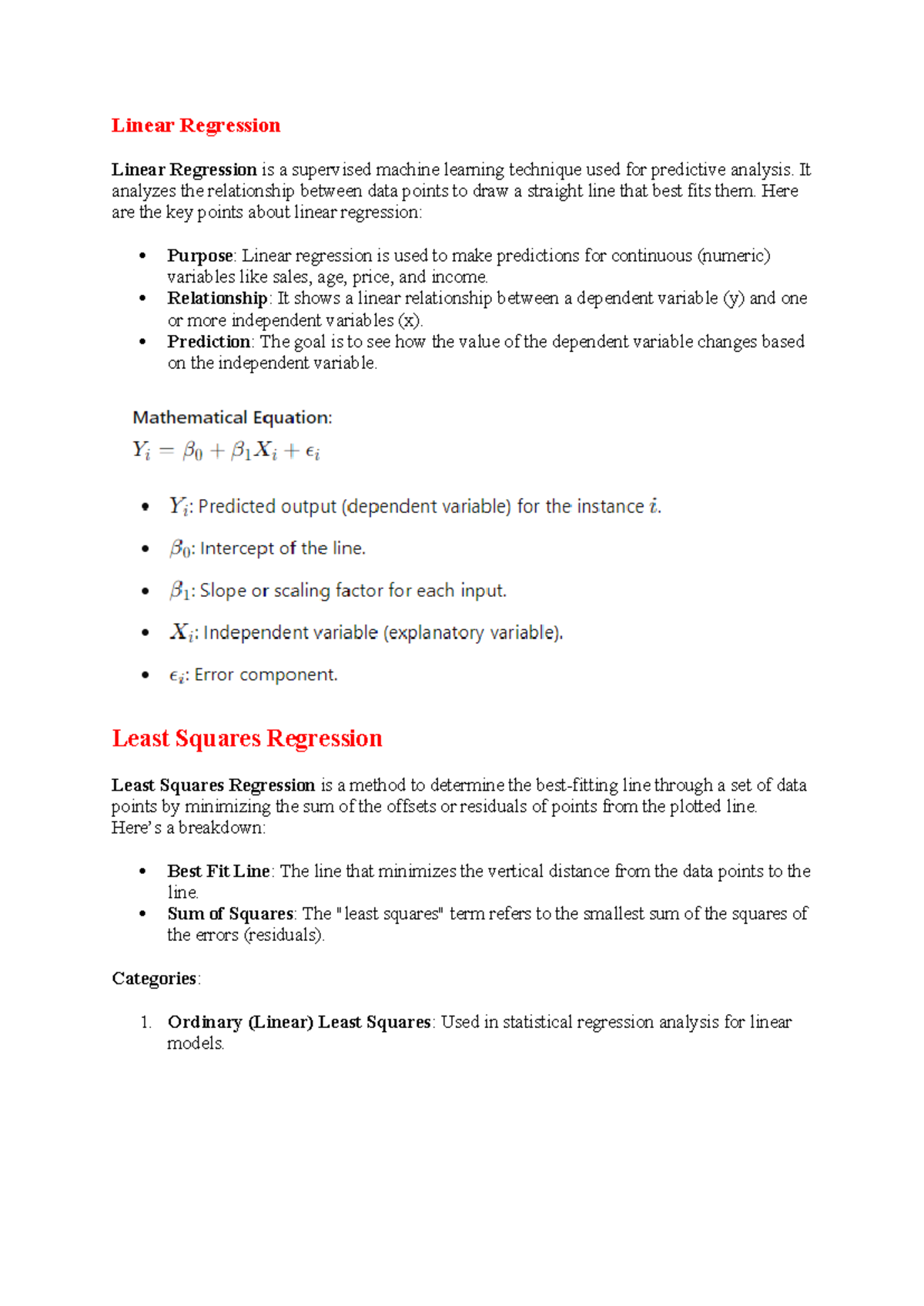UNIT 3,Bayesian regression ,Least Squares Regression, Linear Regression - Linear Regression ...