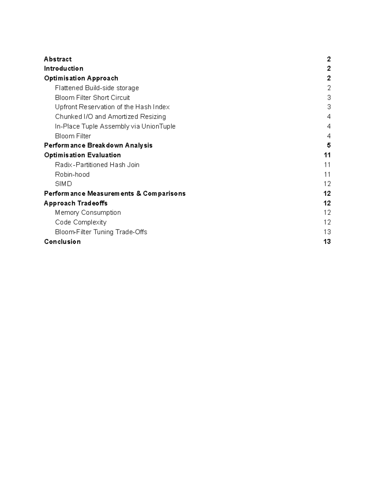 Hash Join Optimization Report - Assessment 2 on Performance Techniques ...