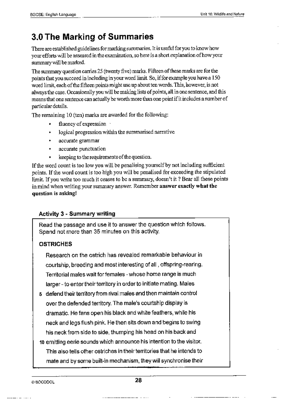 BGCSE: English Language Unit 10 Summary Marking Guidelines - Studocu