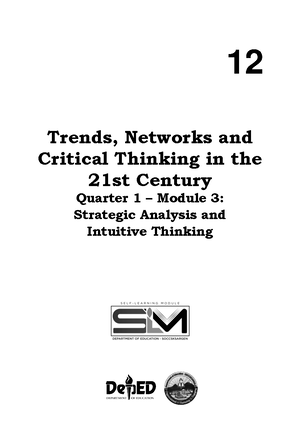 Trends- Module-2 - 12 Trends, Networks and Critical Thinking in the ...