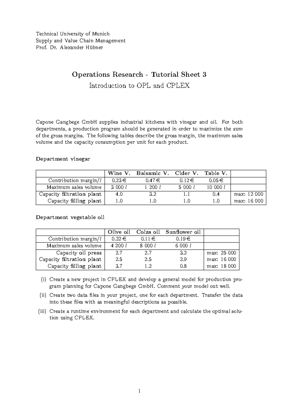 OR Tutorial Sheet 3: CPLEX Model for Supply Chain Management - Studocu