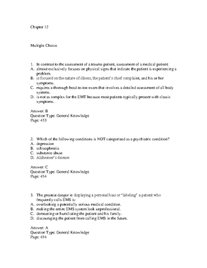 Emergency Care and Transportation of the Sick and Injured: CH 6 The ...