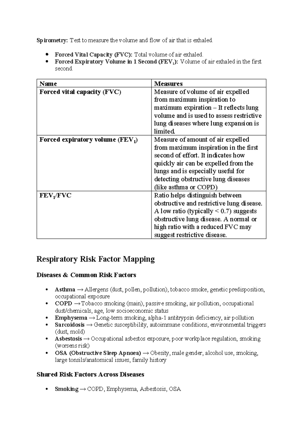Week 9 Tutorial: Spirometry & Lung Function Tests Overview - Studocu