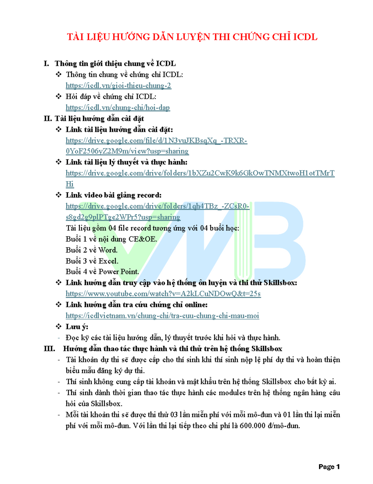 Tài Liệu Hướng Dẫn Ôn Thi Chứng Chỉ ICDL - Tài Liệu Hữu Ích - Studocu