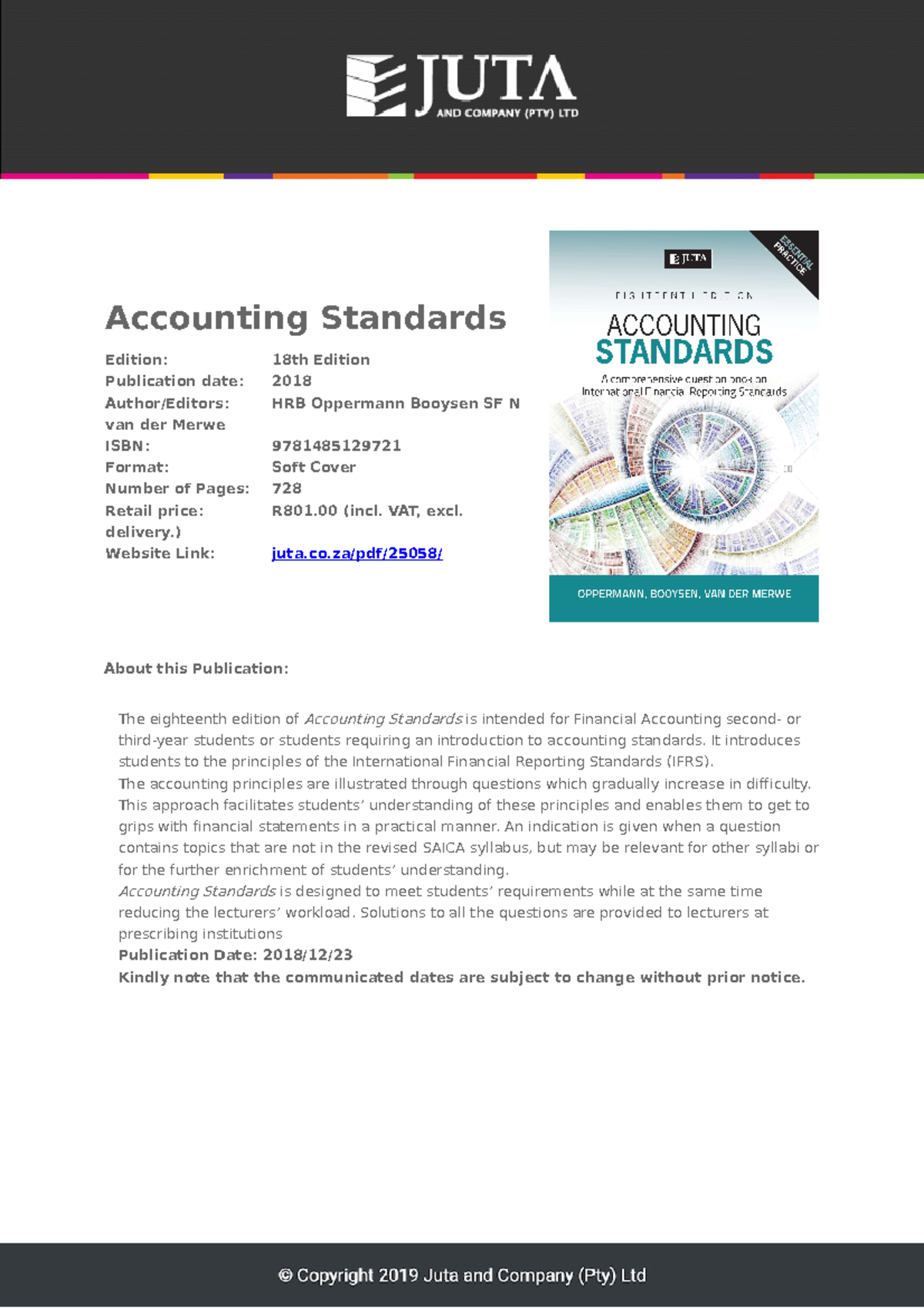 Accounting Standards 18th Edition Study Material for Students - Studocu