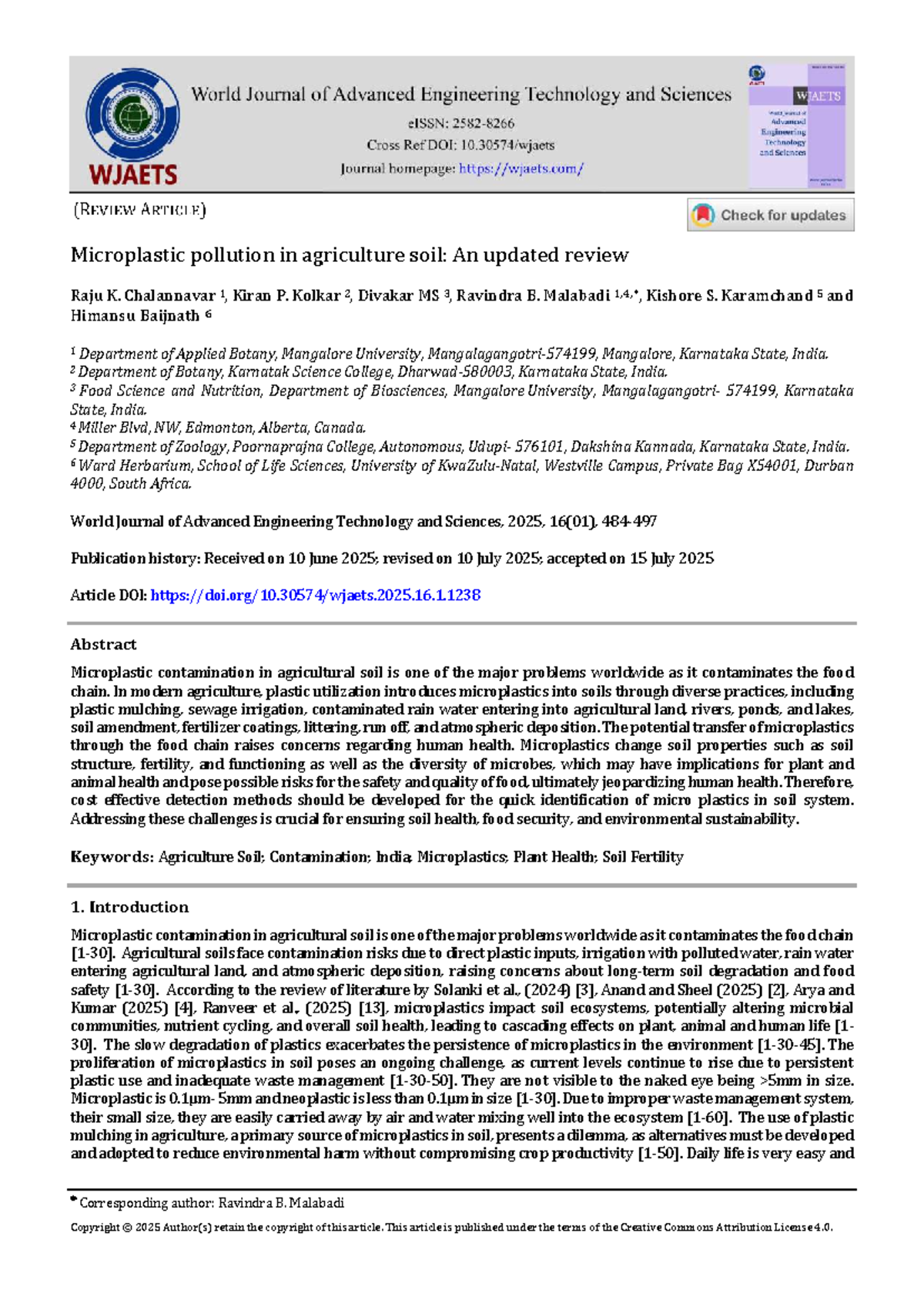 Microplastic Pollution in Agricultural Soils: A Comprehensive Review ...