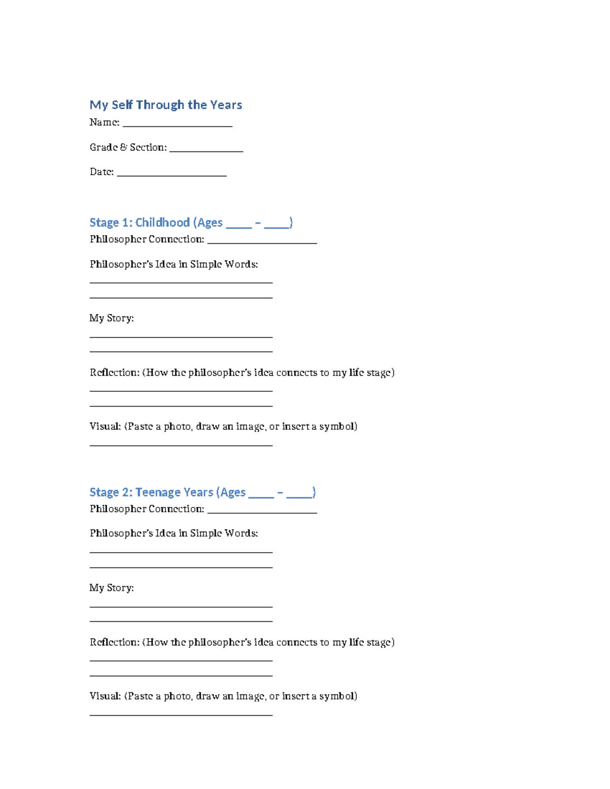 Self-Reflection Essay: My Journey Through the Years - Studocu