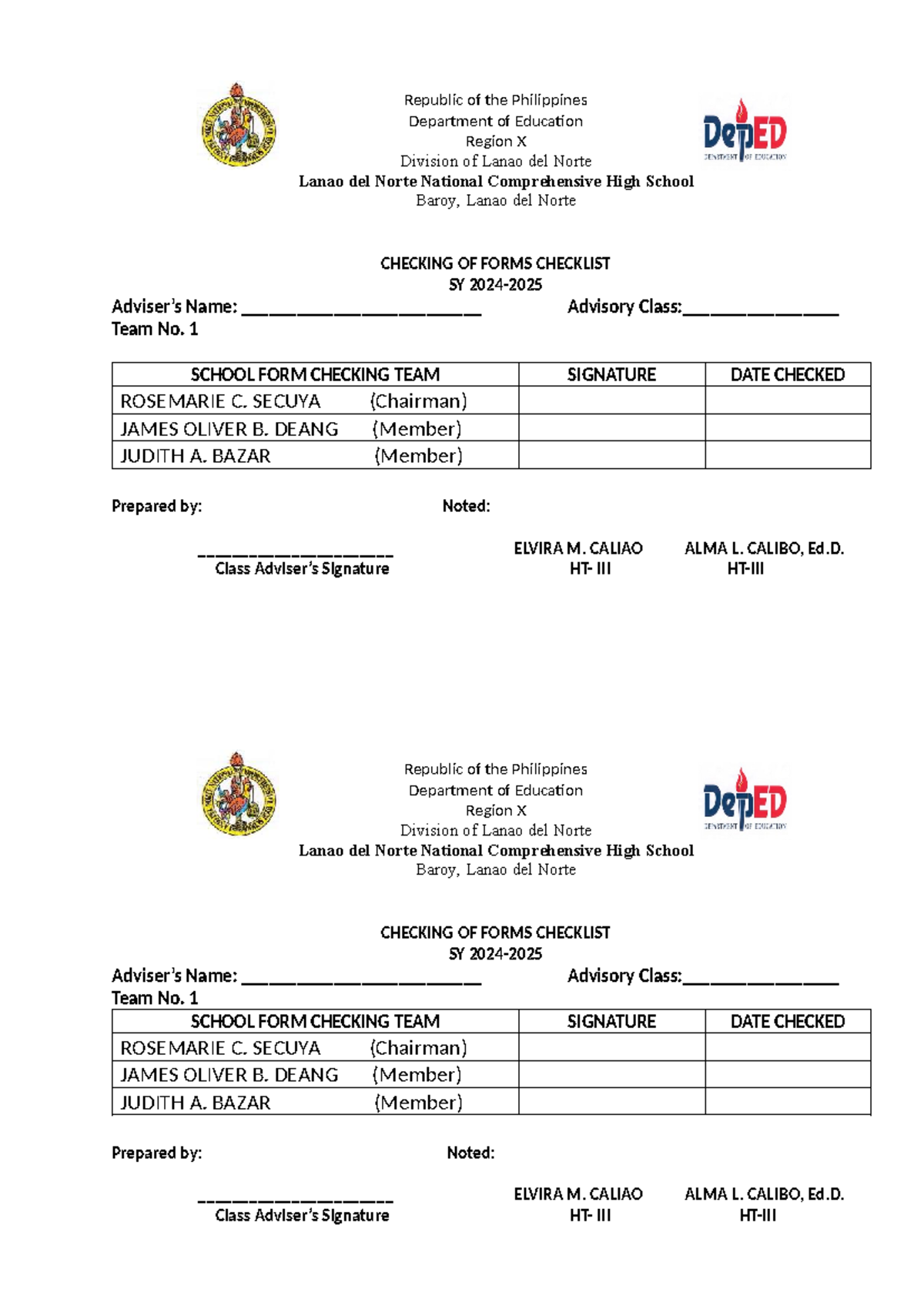 Checking of Forms Checklist SY - Advisers Reference Document - Studocu