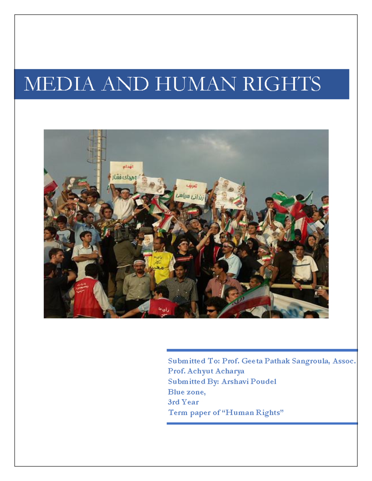 Human Rights & Media: Term Paper Overview (HR 301) - Studocu