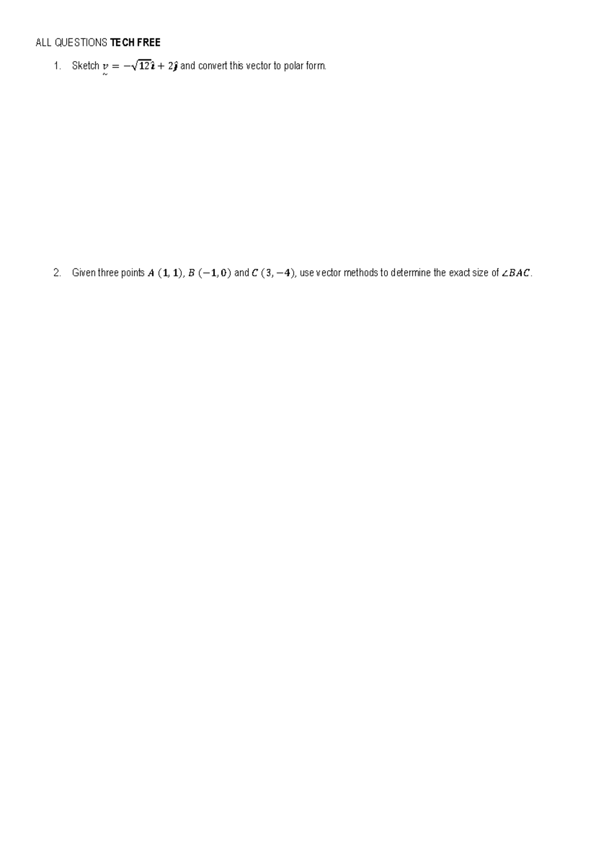 SF Self-Quiz 1: Vector Methods and Integer Divisibility - Studocu