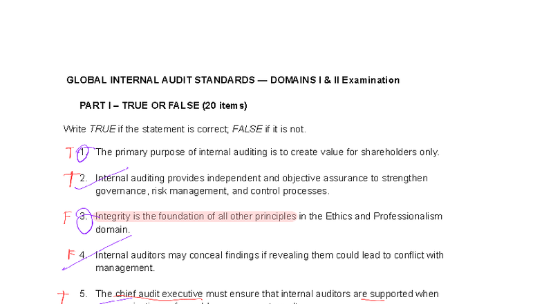 Strategic Audit Domains I-II - GLOBAL INTERNAL AUDIT STANDARDS ...