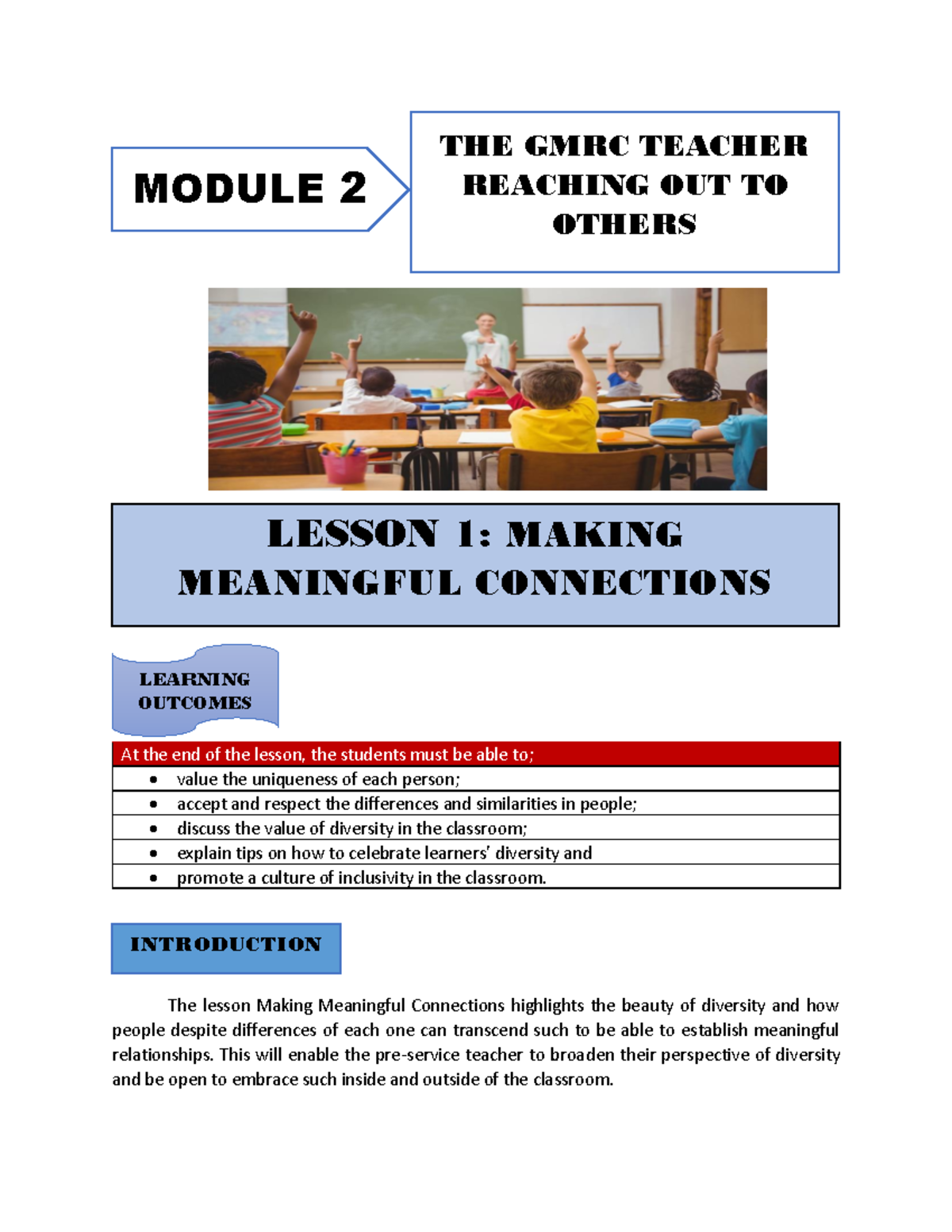 2 EED 15 Module 2 - Embracing Diversity in the Classroom - Studocu