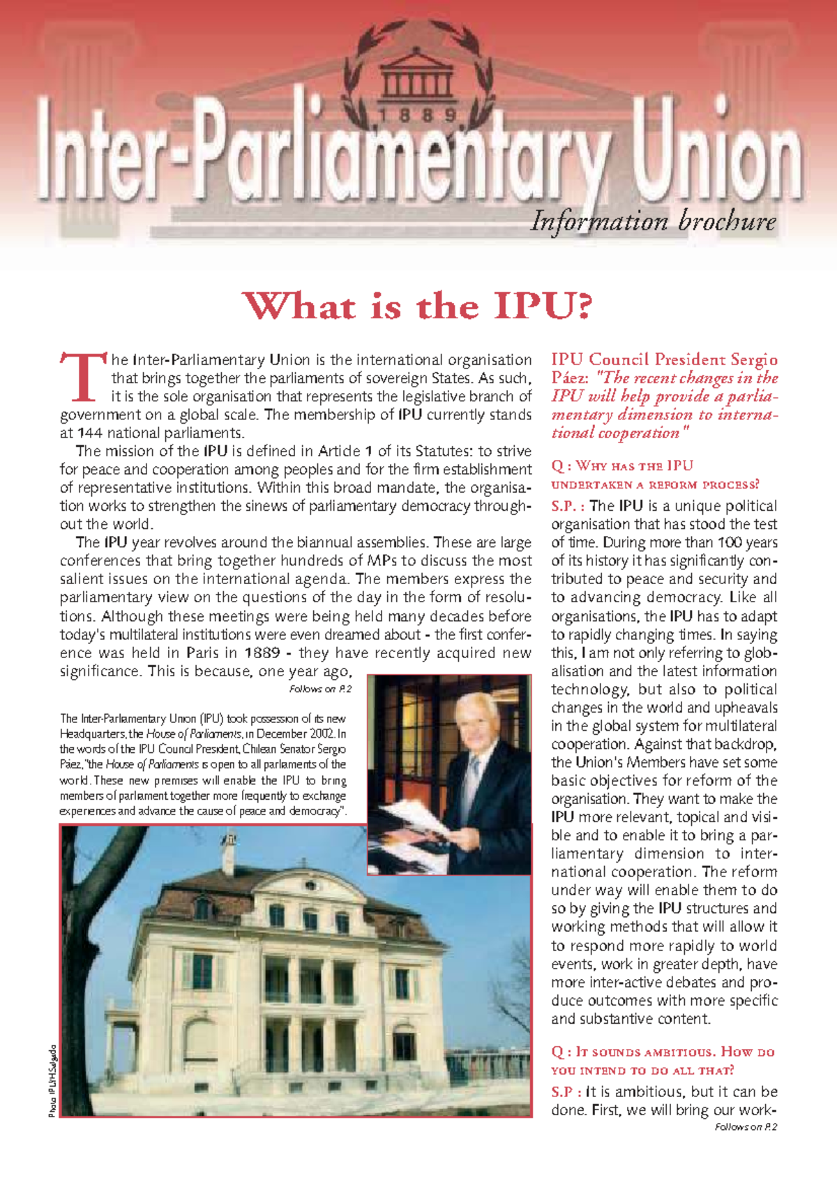 IPU Information Brochure: Overview of the Inter-Parliamentary Union ...
