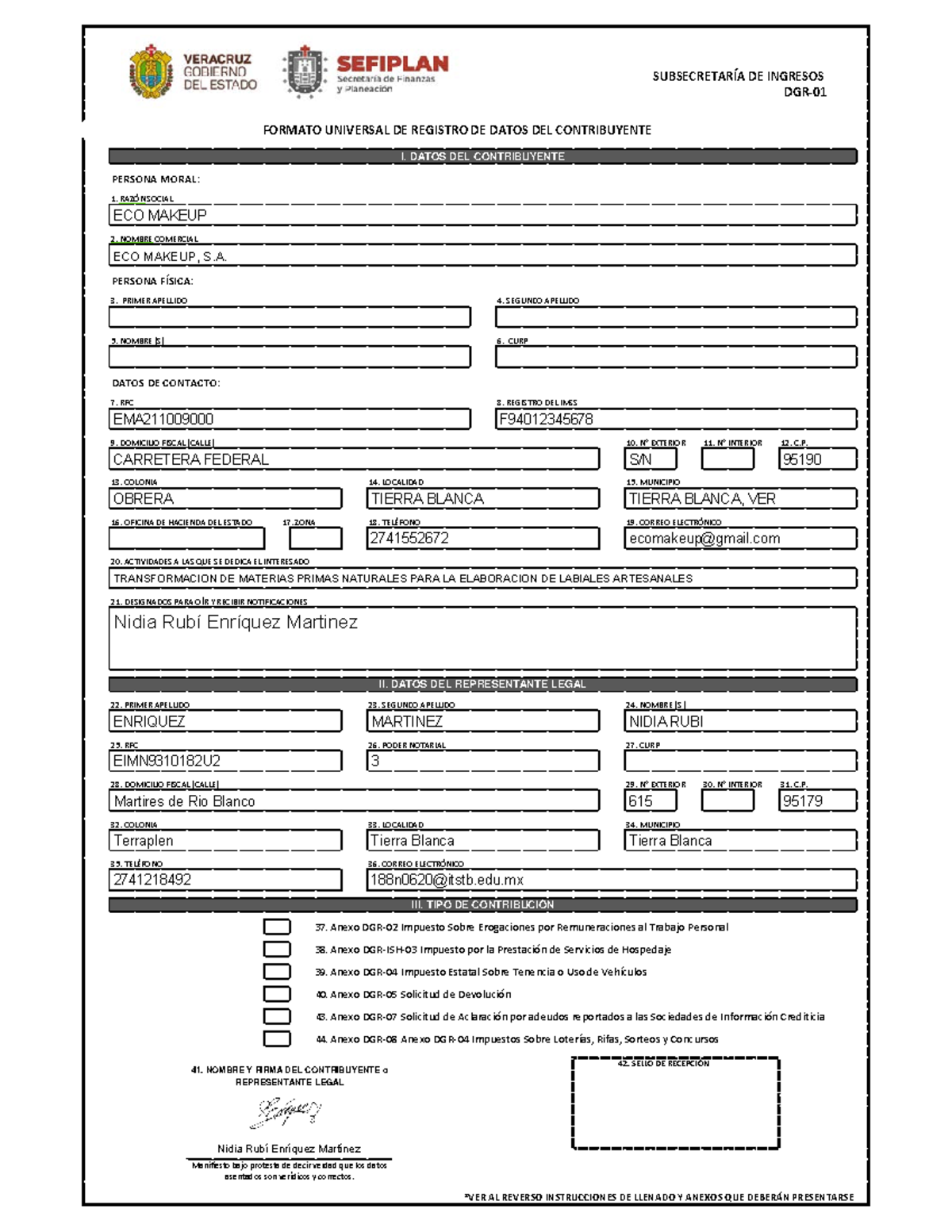 DGR-01 - Formato de Inscripción de Empresas al SAT y Requisitos - Studocu