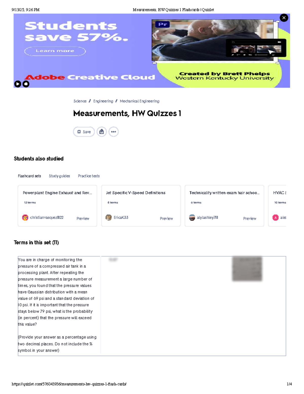 ME 101: Measurements & HW Quizzes 1 Flashcards Review - Studocu