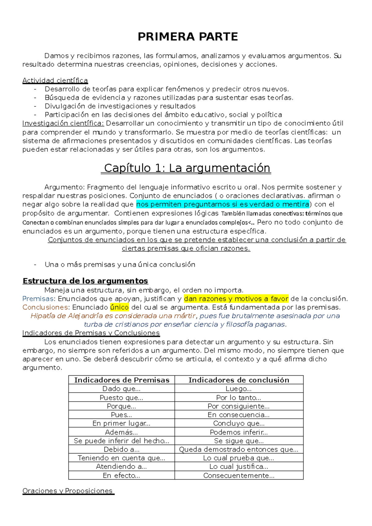 IPC2 - Resumen del primer parcial sobre argumentación y enunciados ...