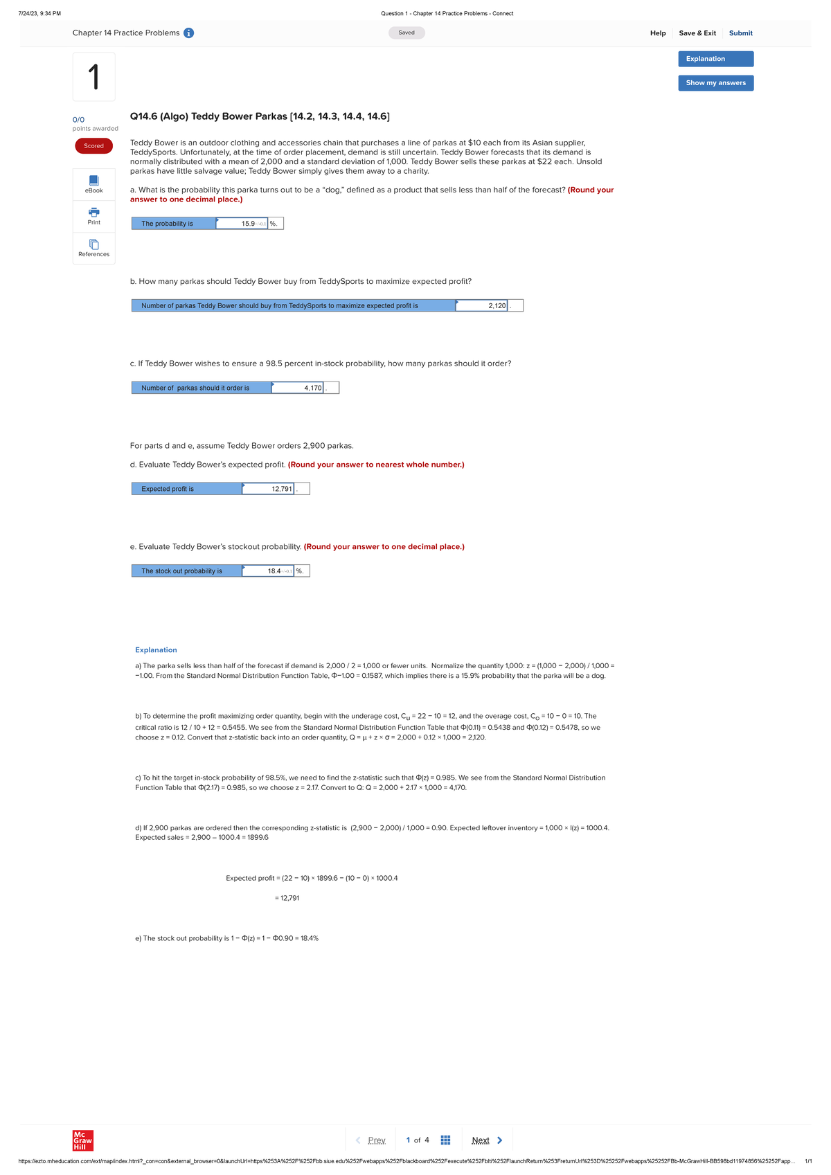 Question 1 - Chapter 14 Practice Problems - ####### 7/24/23, 9:34 PM ...