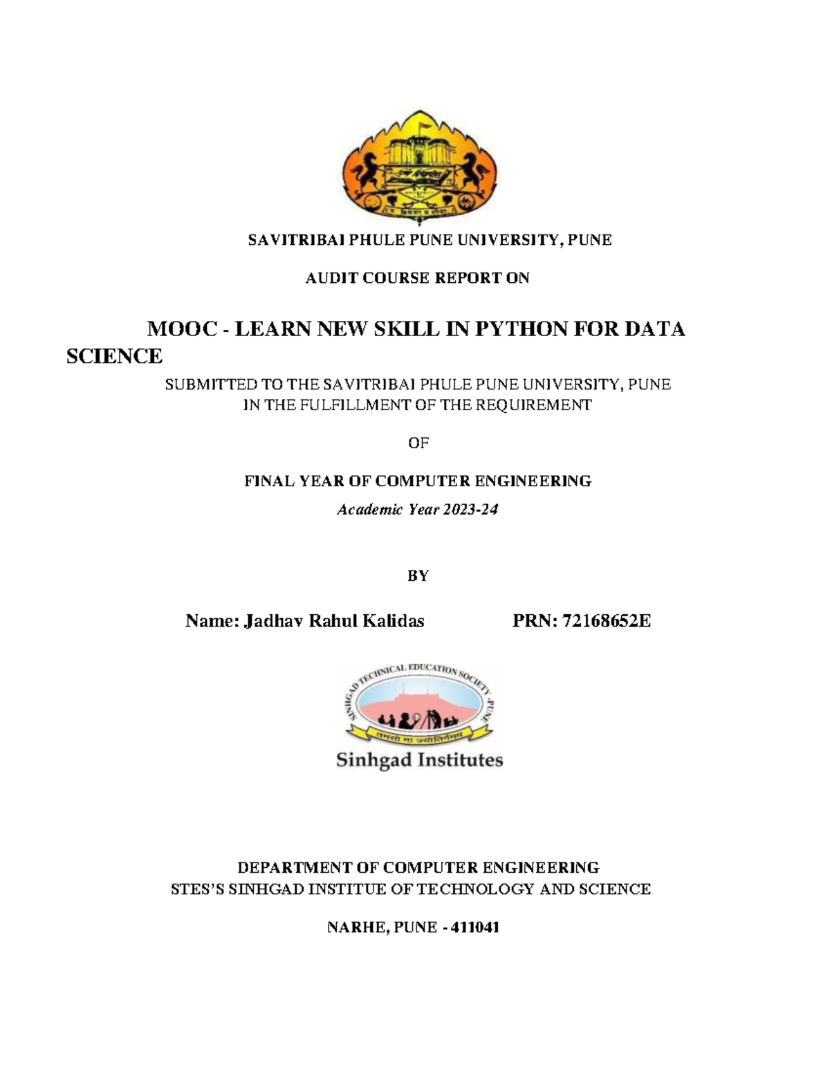 Audit Course Report on MOOC - Python for Data Science 4101079 - Studocu