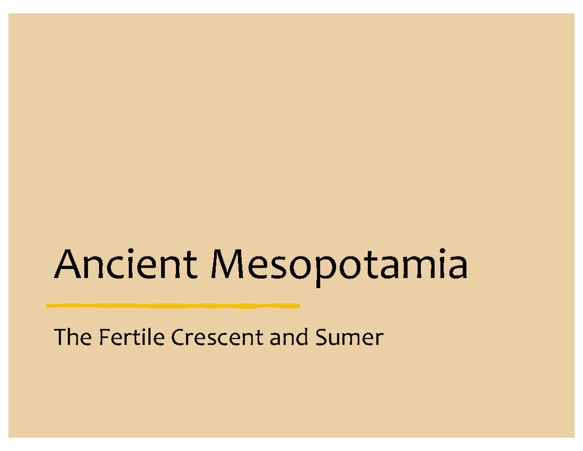 Mesopotamia: Characteristics, Society, and Economy Overview (HIST 101 ...