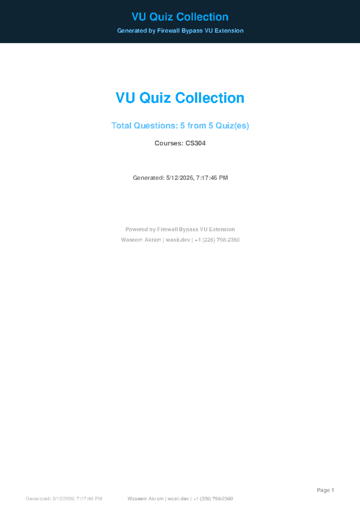 CS304 Quiz Collection: Static Data Members in OOP - Studocu