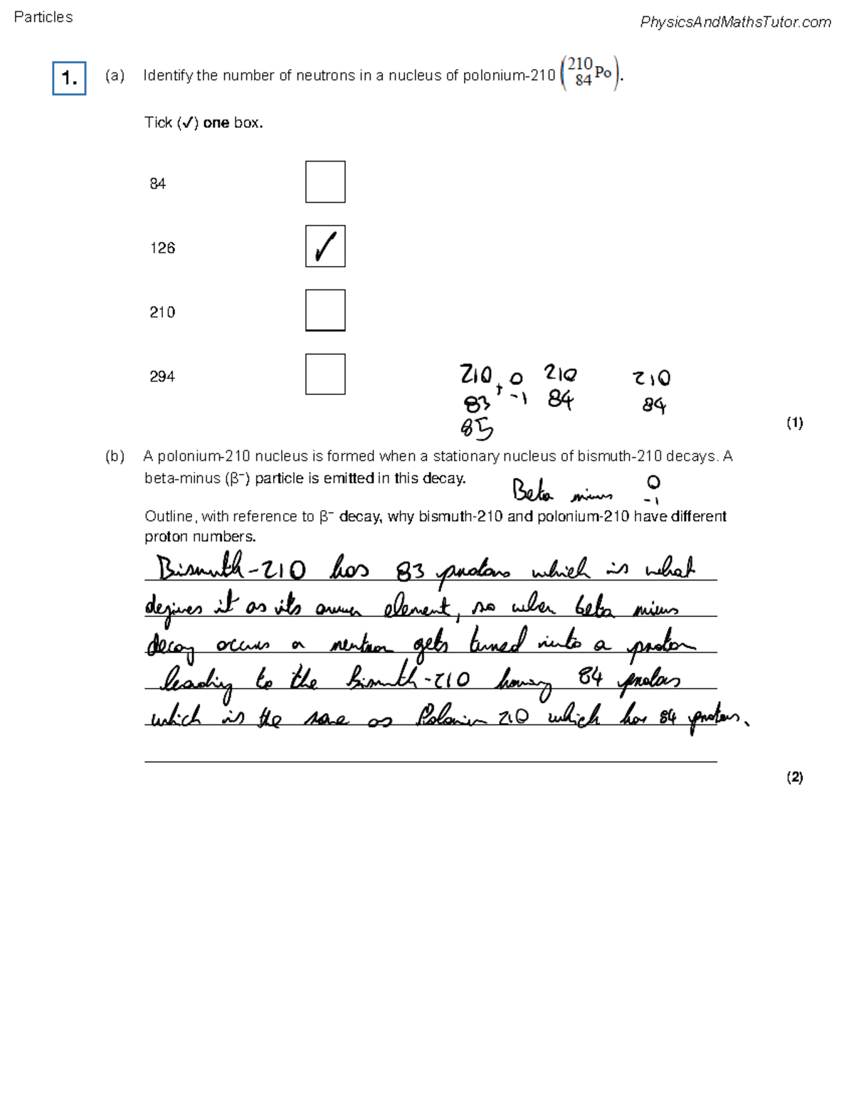 2.1. Particles QP - Worked Examples on Nuclear Decay and Interactions ...