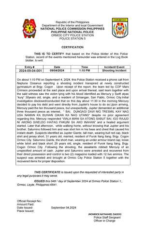 Police Operations 3 - Internal Security Operations General Mandate The PNP is mandated to ...