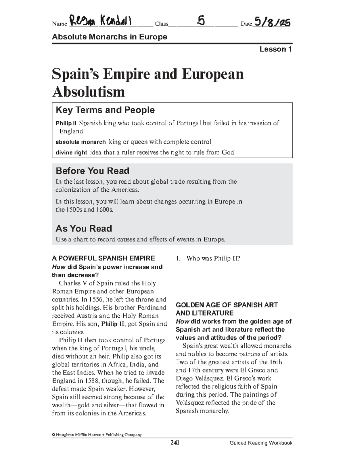 Spain’s Empire and European Absolutism: Key Terms & People (Lesson 1 ...