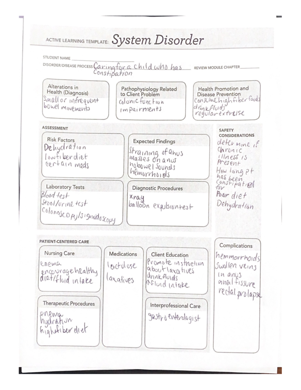 PEDS 101: Active Learning Template on System Disorders and Health ...