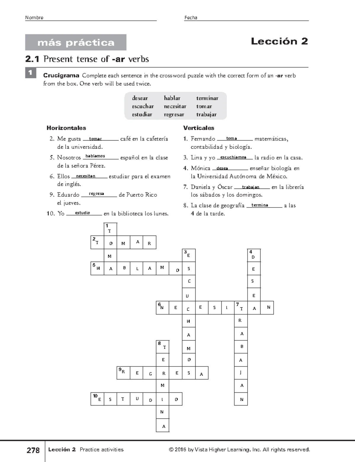 SPA101- Lección 4.3 Stem-changing Verbs E-I - más práctica Lección 4 ...