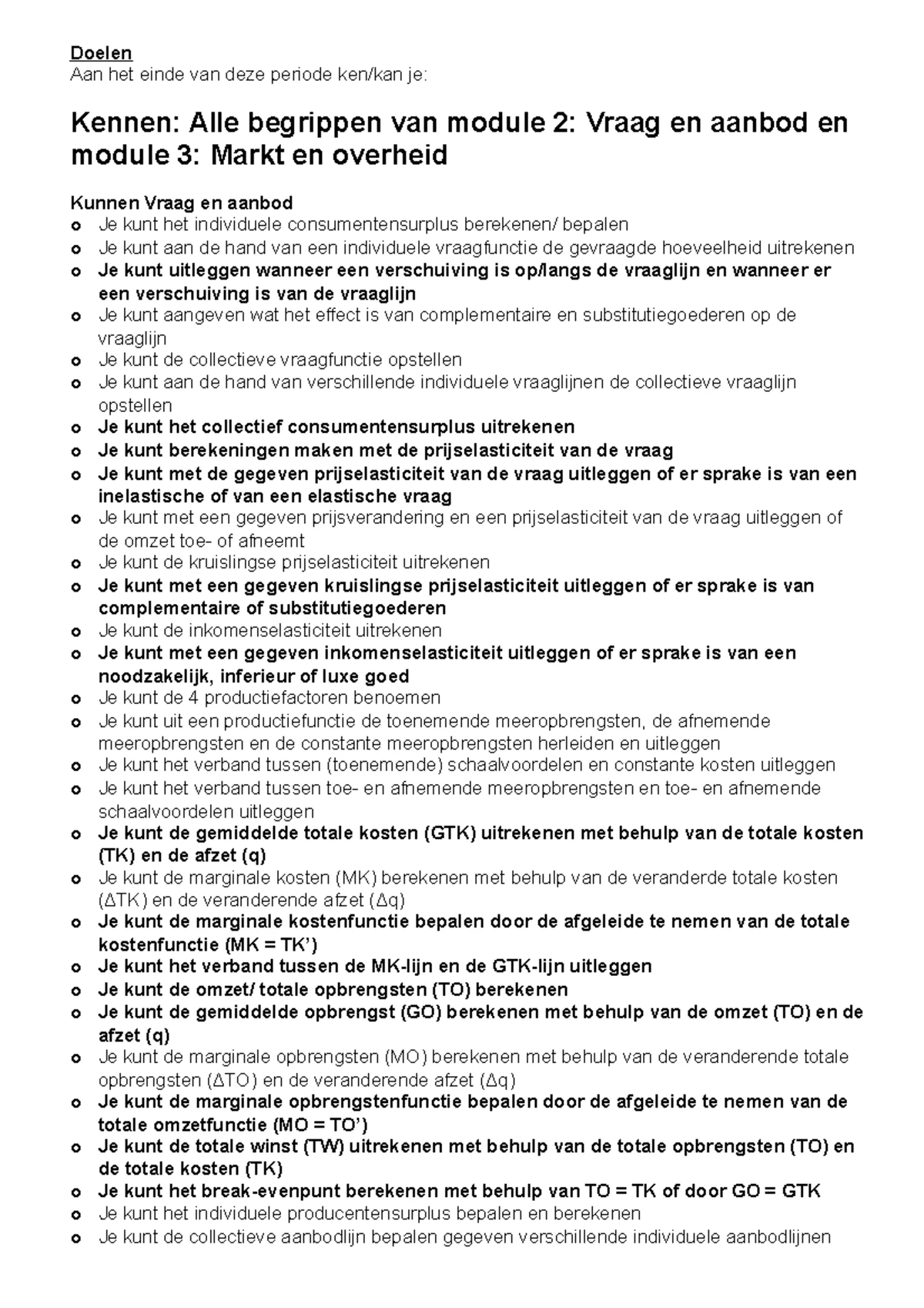 Formules en berekeningen bij Markt, vraag en aanbod - Formule Uitleg ...