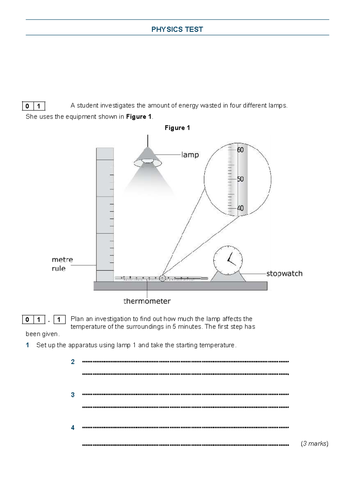 AQA Year 9 Physics Test: Energy Transfer & Efficiency Investigations ...