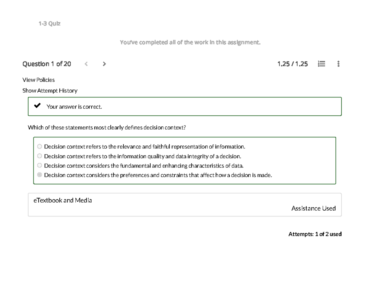 1-3 Quiz - Module 1. 1-3 Quiz. Questions may differ. - View Policies ...
