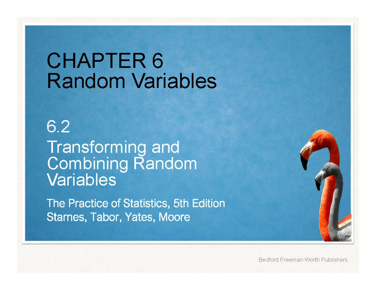 CH 6: Random Variables - Discrete & Continuous Concepts and Examples ...