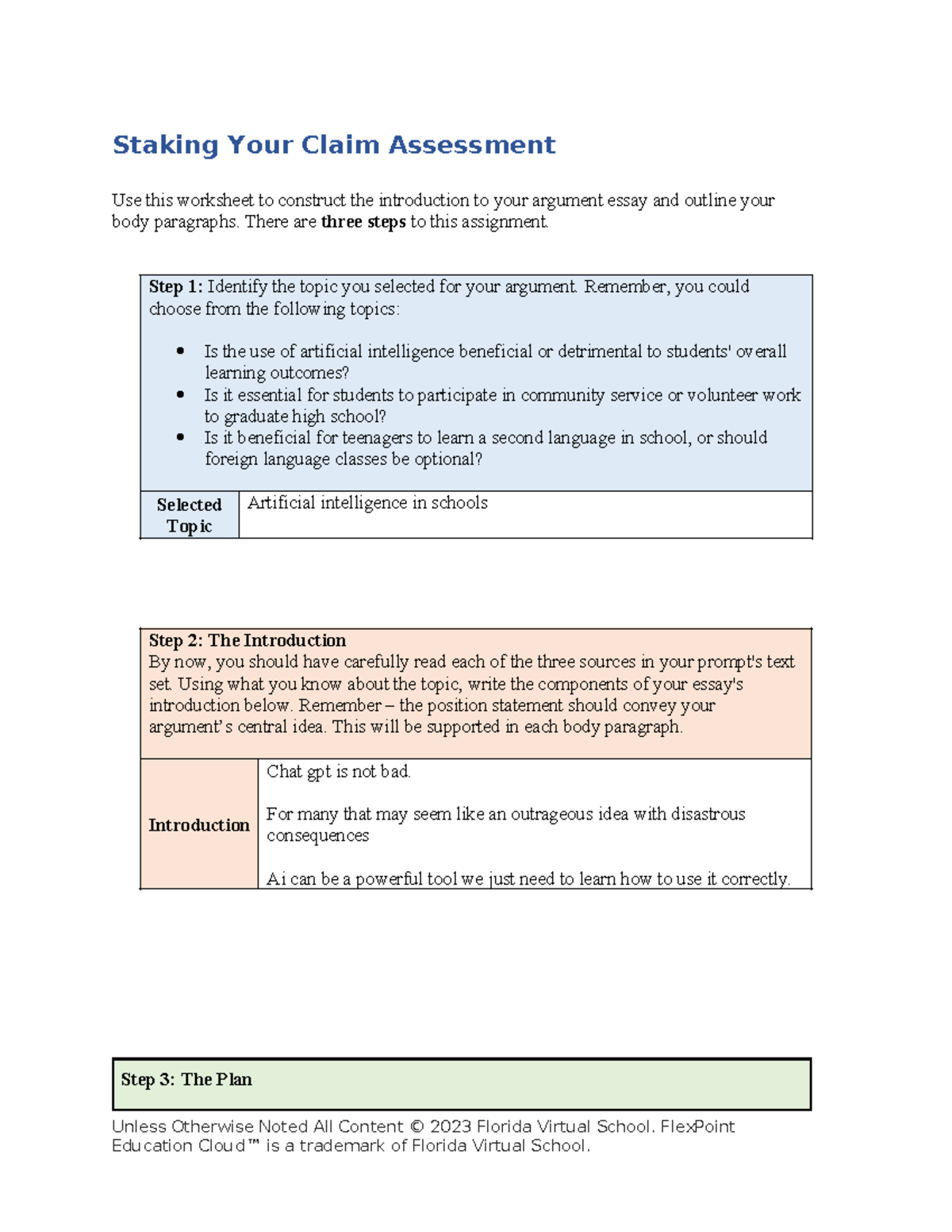 ENG 101: Staking Your Claim Argument Essay Outline and Introduction ...