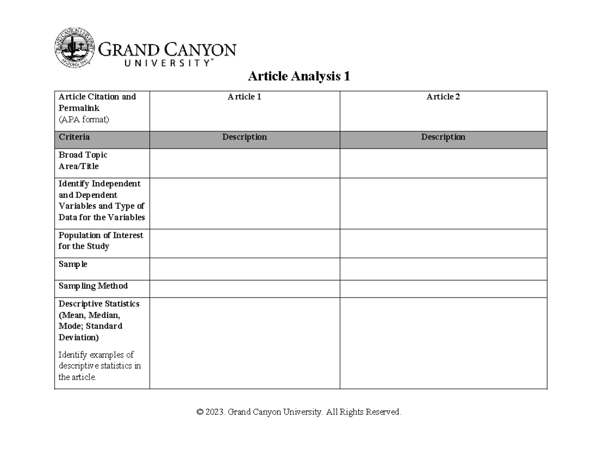 HLT 362V RS T2 Article Analysis 1 Template - Article Analysis 1 Article Citation and Permalink ...