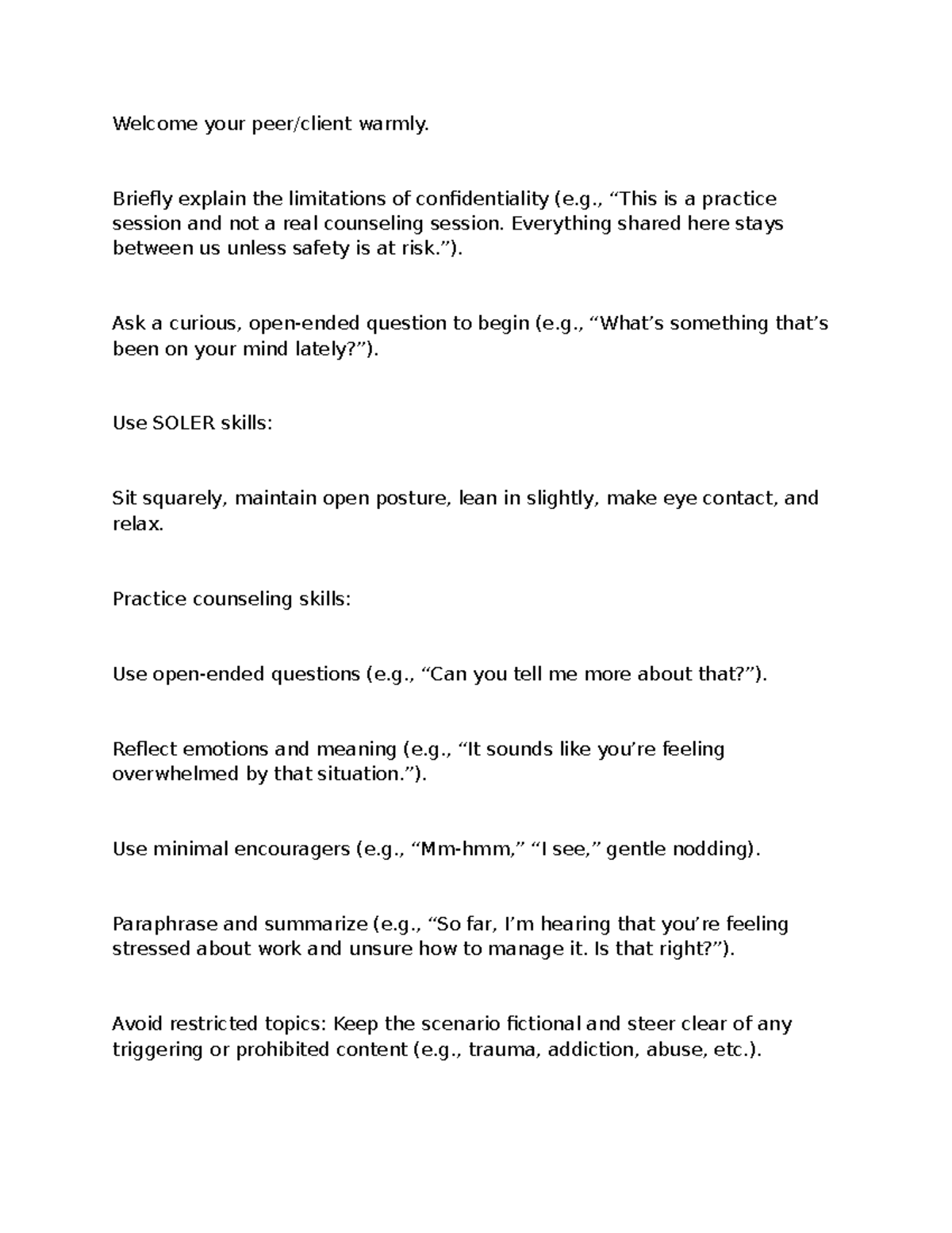 Week 3 Practice Counseling Script - CMMZMCZMZ - Studocu