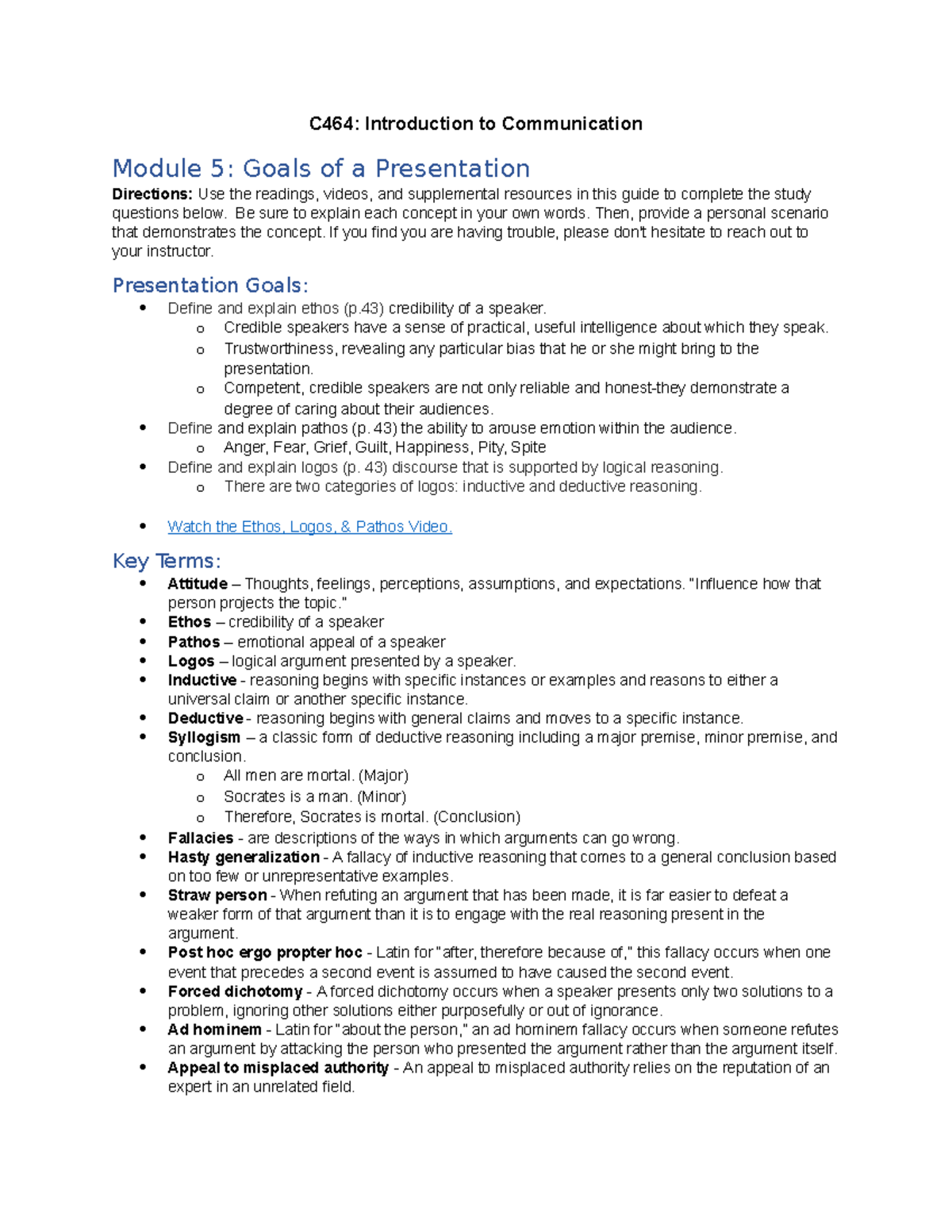 C464 Module 5 Notebook - Lecture notes - C464: Introduction to ...