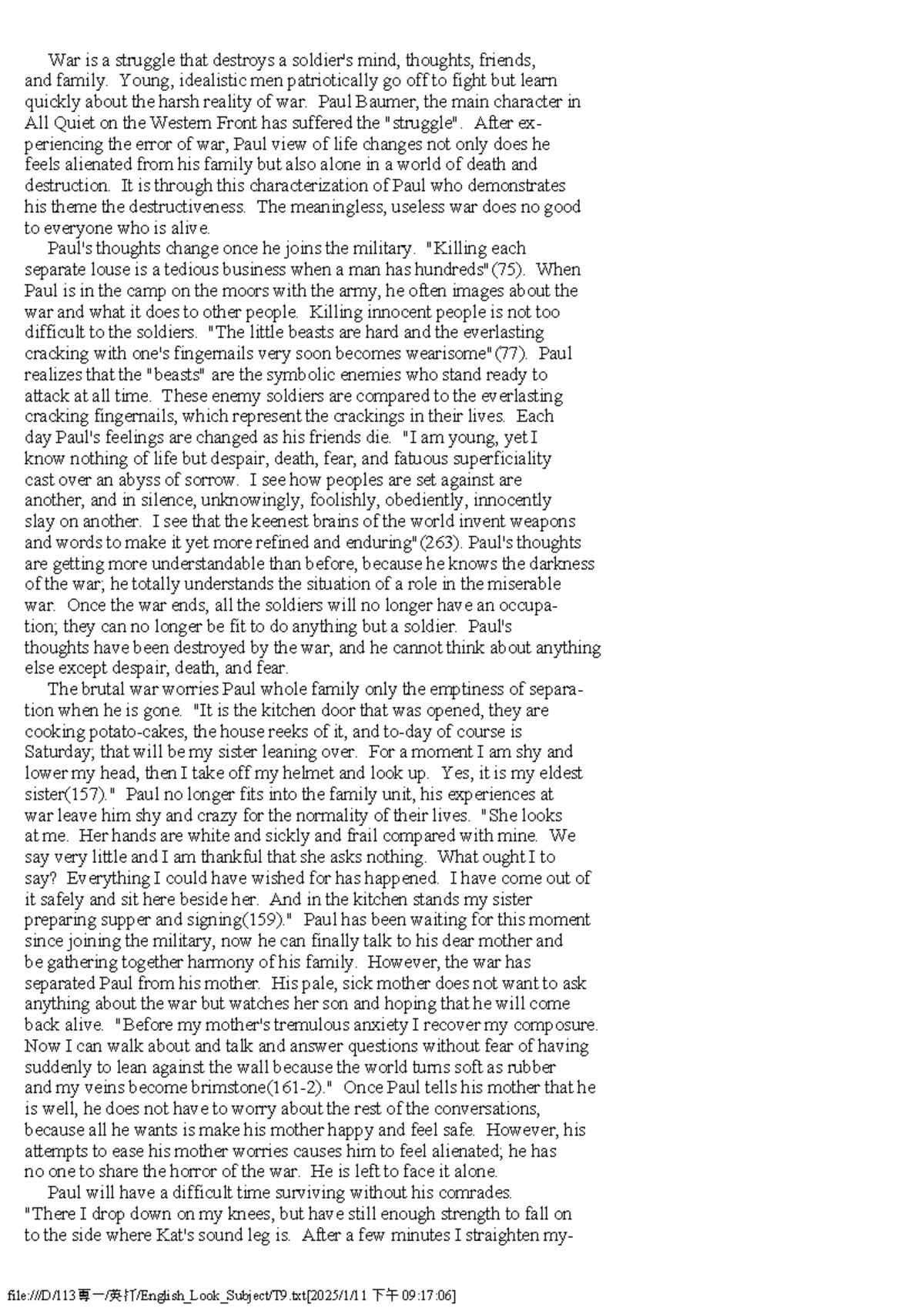 T9 - classroom games - file: [2025/1/11 09:17:06] War is a struggle ...