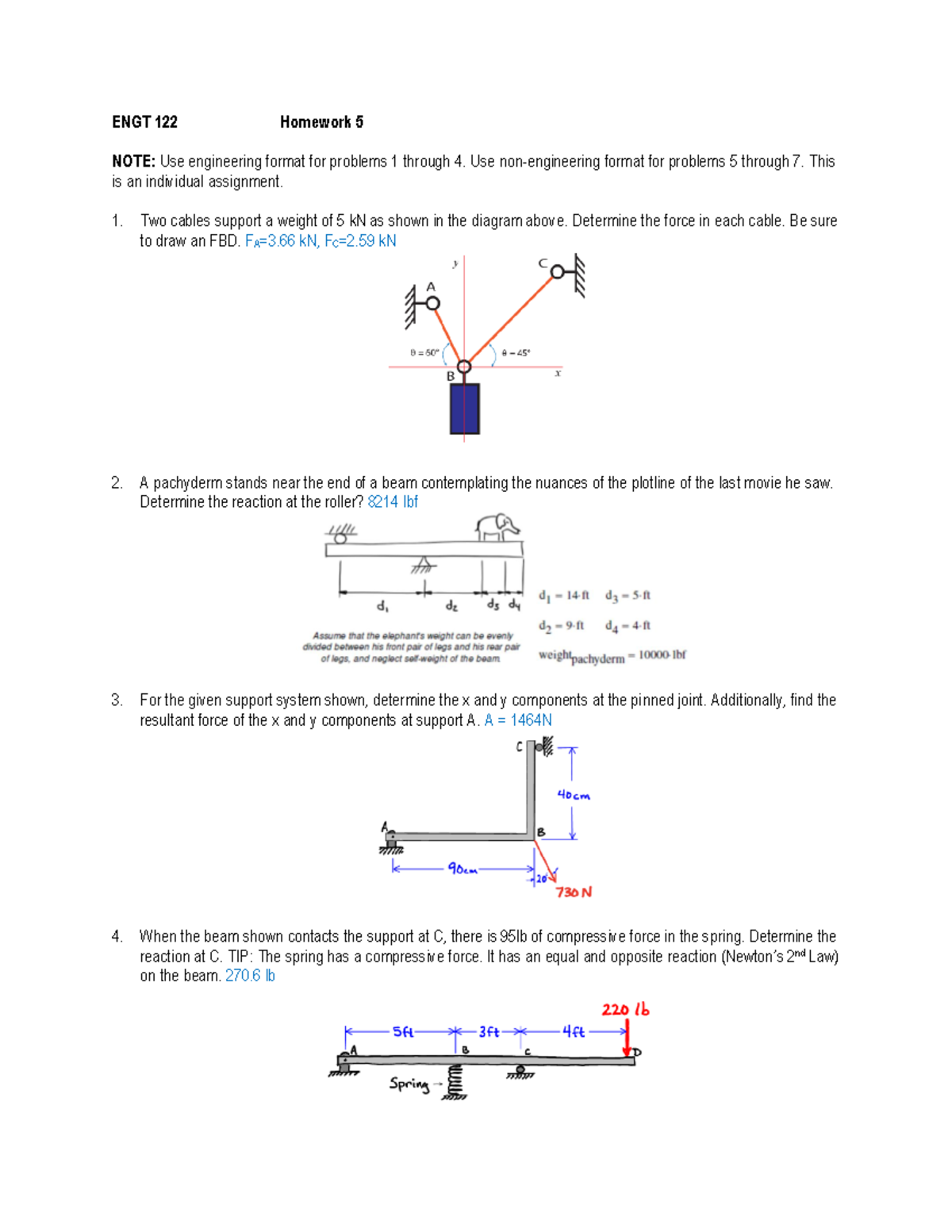ENGT 122 Homework 5: Engineering Format Problems and Activities - Studocu
