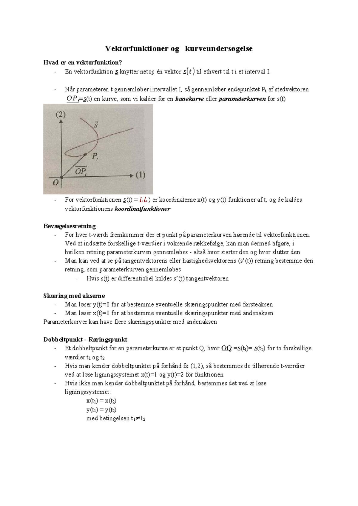 Vektorfunktioner og Kurveundersøgelse: En Grundlæggende Guide - Studocu