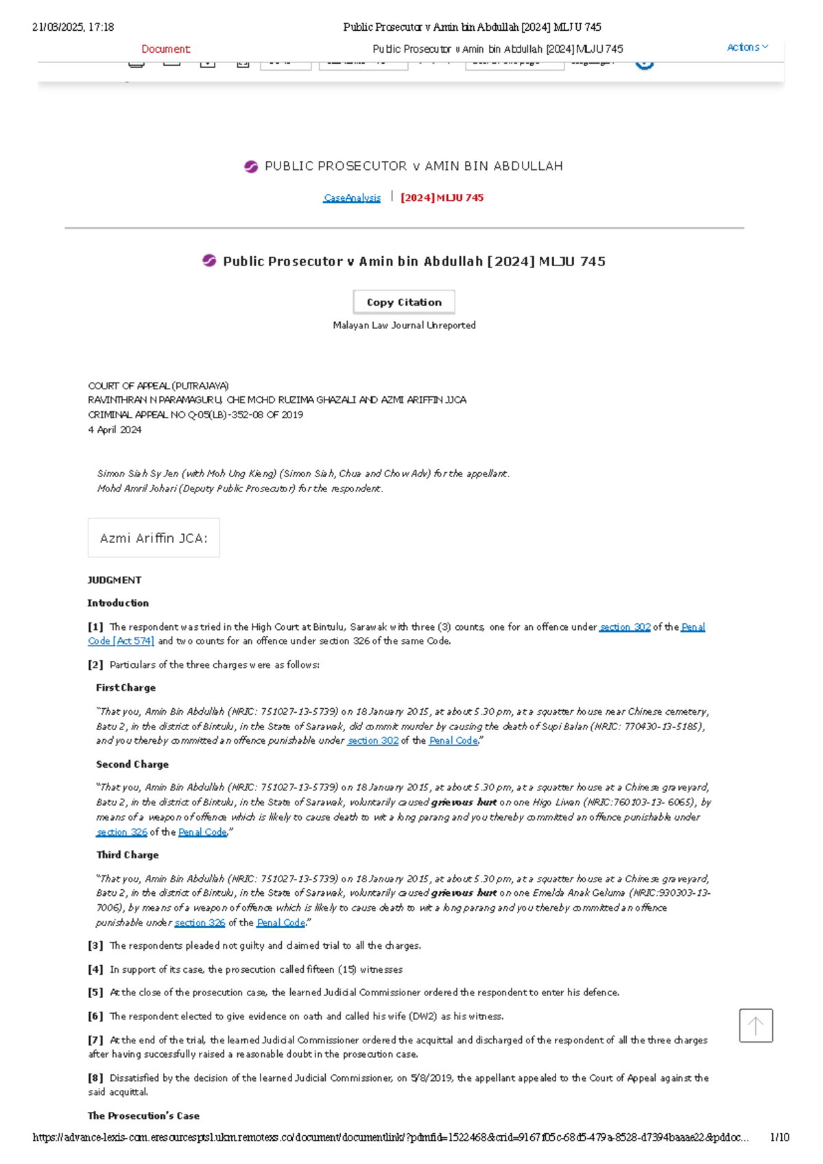 Public Prosecutor v Amin bin Abdullah: Case Study & Analysis [2024 ...