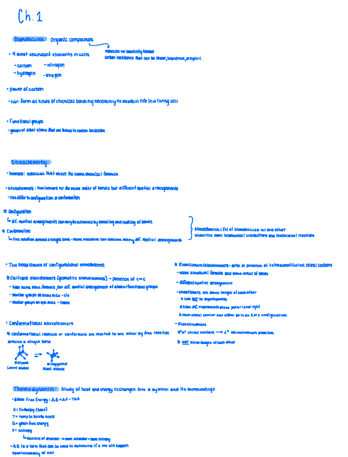 Ch 1: Biomolecules & Organic Compounds - Exam 1 Guide (BIO101) - Studocu