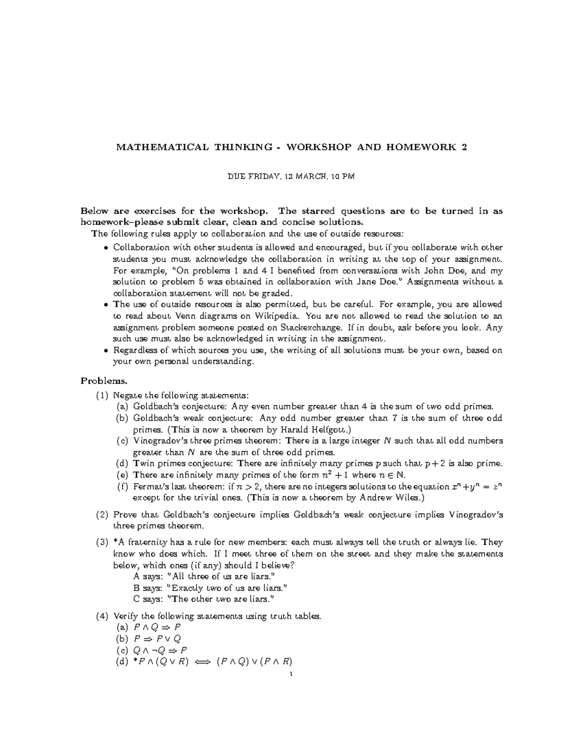 Math2222 Workshop 2: Homework Due March 13, 10 PM - Studocu