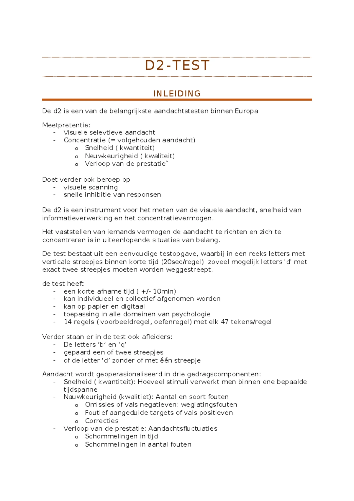 D2-test - Samenvatting van de Psychodiagnostische Methode - Studocu